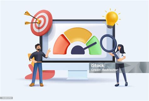 Benchmark Testing Abstract Concept 3d Vector Illustration Benchmarking Software Product