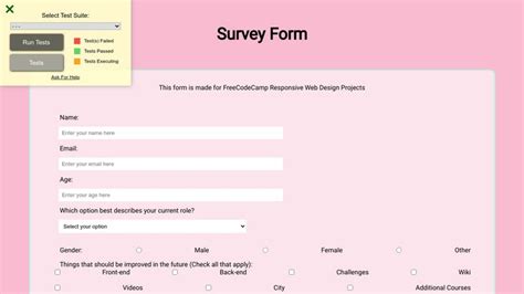 Responsive Web Design Projects Build A Survey Form