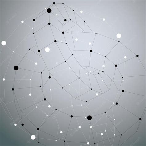 Premium Vector Asymmetric 3d Abstract Object With Connected Lines And Dots Geometric Form