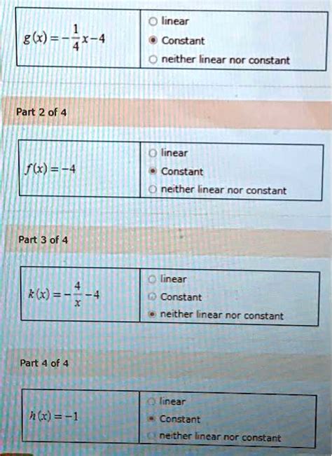 Solved Texts Part 1 Of 4 Olinear Gx Constant Neither Linear Nor