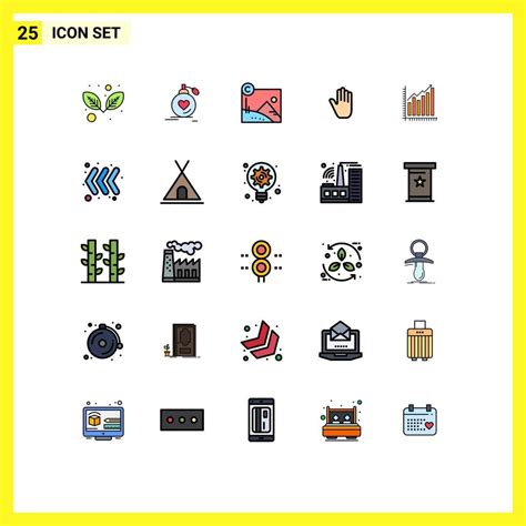 25 Thematic Vector Filled Line Flat Colors And Editable Symbols Of Graph Hand Wedding Gestures