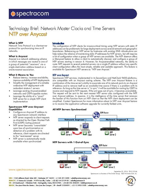 Ntp Over Anycast Documentation Safran Navigation And Timing