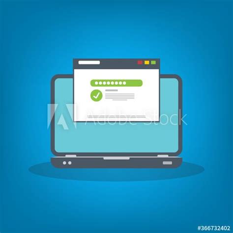 Successful Web Browser Login Page On Laptop Screen With Password Form Security Personal Access