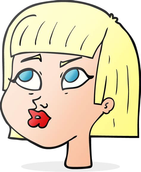 Cartoon Female Face 12288811 Vector Art At Vecteezy