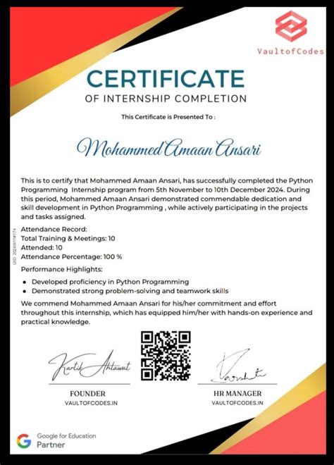 mohammed amaan ansari on linkedin python programming internship