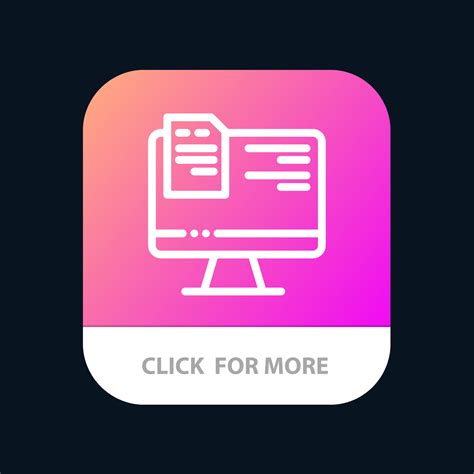 Computer File Education Online Mobile App Button Android And Ios Line