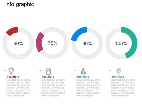 Use Pie Charts With Percentage And Icons Flat Powerpoint Design