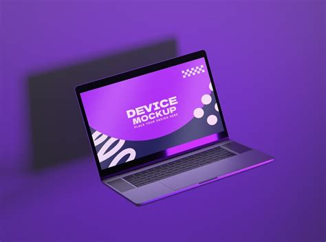 Premium Psd Device Mockup With Multichromatic Color Background