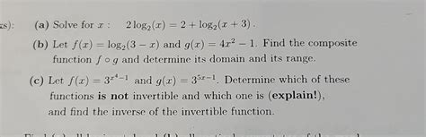 solved a solve for x 2log2 x 2 log2 x 3 b let