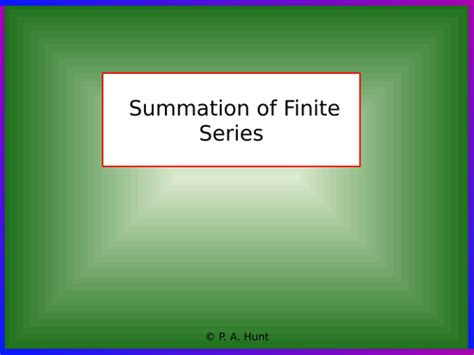 The Method Of Differences A Level Further Maths Teaching Resources