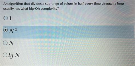 Solved An Algorithm That Divides A Subrange Of Values In