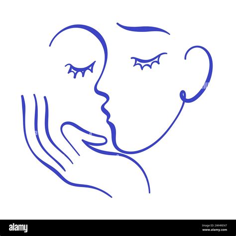 Continuous One Line Drawing Abstract Face Stock Vector Image And Art Alamy