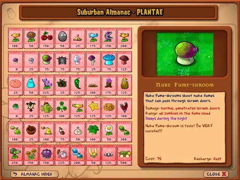 Plants Vs Zombies Almanac All Plants At Chelsea Fick Blog