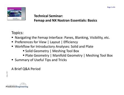 Femap Basics Predictive Engineering