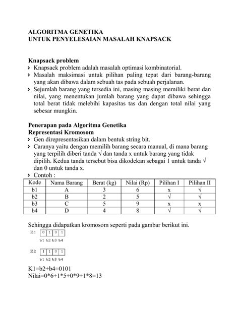 algoritma genetika untuk penyelesaian