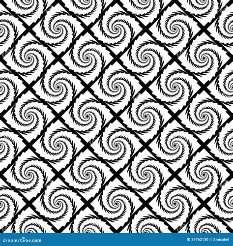 Design Seamless Monochrome Spiral Pattern Stock Vector Image 39762130