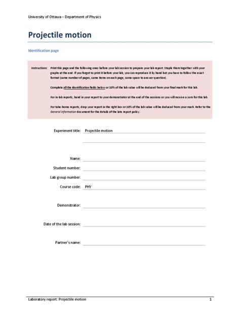 projectile motion lab report pdf significant figures physical sciences