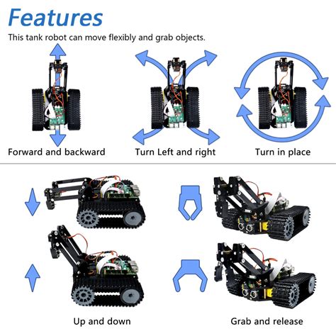 freenove tank robot kit for raspberry pi 5 4 b 3 b zero 2 w