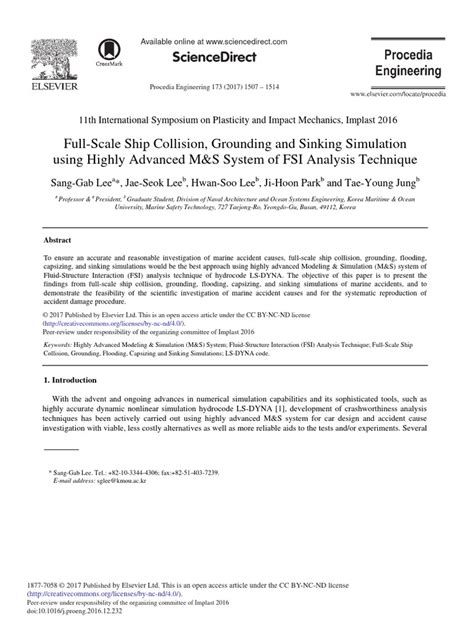 Full Scale Ship Collision Grounding And Sinking Simulation Pdf Ships Simulation