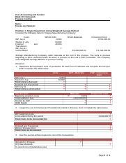 Homework Process Costing Docx Cost Accounting And Control Week Homework Process Costing