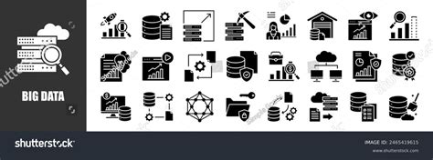 big data icon set design elements stock vector royalty free