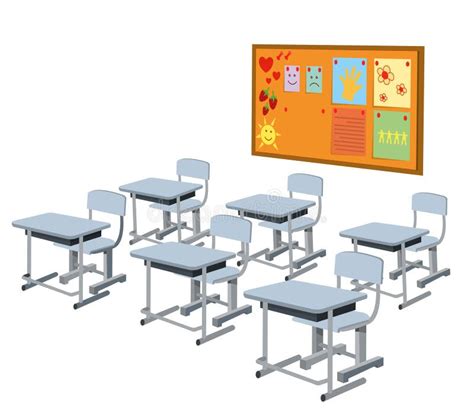 School Classroom Interior Educational Concept Blackboard Table Stock Vector Illustration Of