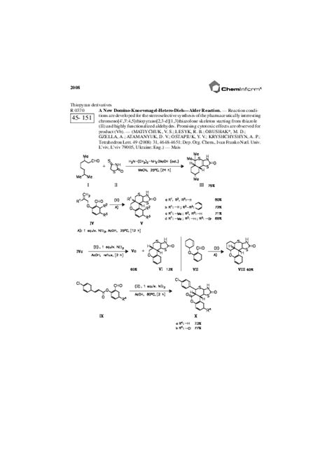 Pdf Cheminform Abstract A New Domino Knoevenagel Hetero Diels Alder Reaction