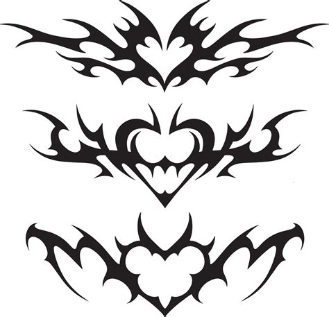 Neo Tribal Y2k Tattoo With Heart Shape Cyber Sigilism Style Hand Drawn