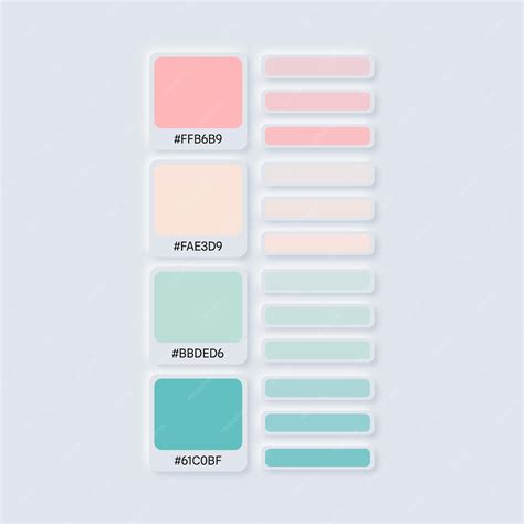 Premium Vector Color Palette Combination In Rgb Hex Neumorphic Style Color Palette For Ui Ux