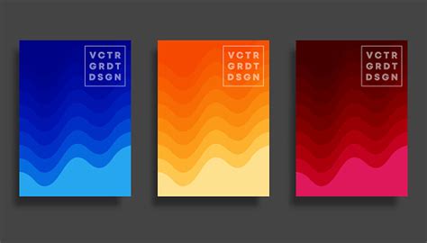 전단지 포스터 브로셔 타이포그래피 또는 기타 인쇄 제품을위한 다채로운 그라데이션 커버 템플릿 디자인 세트 0명에 대한 스톡 벡터 아트 및 기타 이미지 Istock