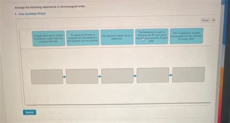 solved arrange the following statements in chronological