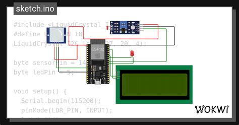 Pir And Ldr With Lcd Wokwi Esp32 Stm32 Arduino Simulator