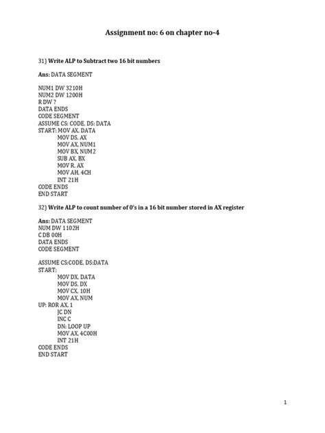 Assignment No 6 On Ch 4 Pdf Computer Data X86 Architecture