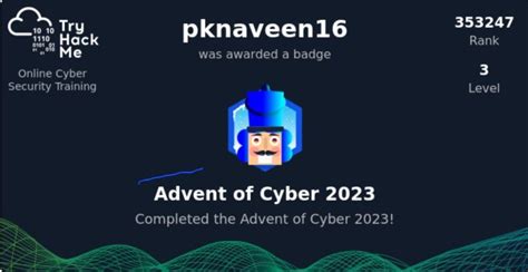 tryhackme adventofcyber naveen p k