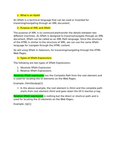 Xpath Expressions Pdf