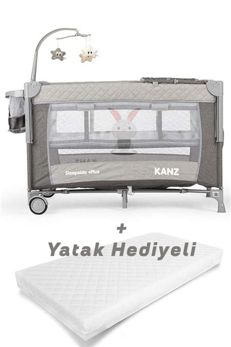 Kanz Sleepside Plus Anne Yanı Park Yatak ve Oyun Parkı Gri Fiyatı Yorumları