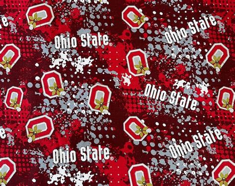 Ncaa Ohio State Buckeyes Splatter Print Football 100 Cotton Fabric