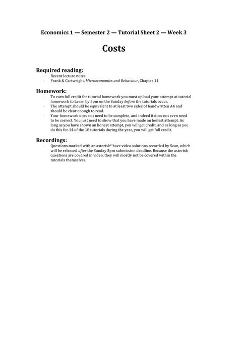 econ 1 s2 w3 solutions economics 1 — semester 2 — tutorial sheet 2 — week 3 costs