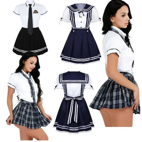 일본 여고생 드레스 복장 코스프레 의상 선원 주름 치마 유니폼 섹시한 라펠 반팔 미니 스커트 드레스 슈트 Aliexpress