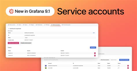 new in grafana 9 1 service accounts are now ga grafana labs