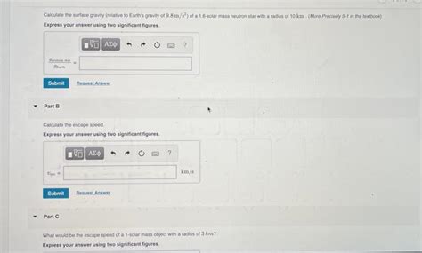 Solved Part A Calculate The Surface Gravity Relative To Chegg Com