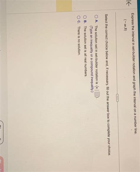 Solved Express The Interval In Set Builder Notation And