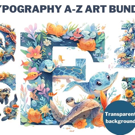 Sea Turtle Alphabet Etsy