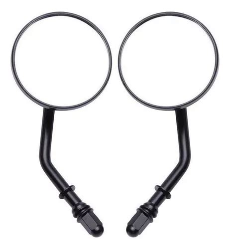 2peças espelho retrovisor redondo preto para harley qc m 812