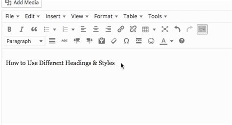 WordPress 101 Using Headings Text Styling The Modern Firm