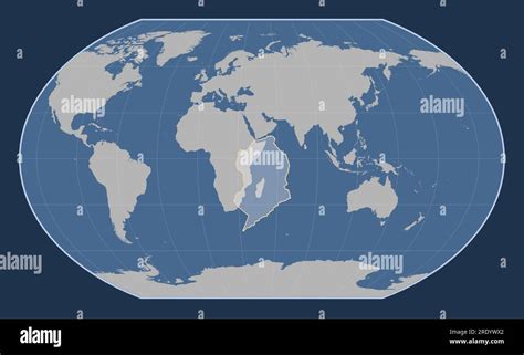 Somalian Tectonic Plate On The Solid Contour Map In The Kavrayskiy Vii Projection Centered