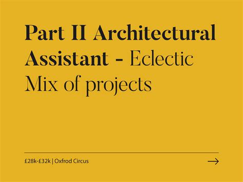 Part Ii Architectural Assistant Eclectic Mix Of Projects London… Fat Recruitment