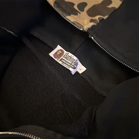Black Bape Full Zip Hoodie Size L Fits A Depop