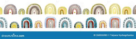 Watercolor Rainbow Pattern Stock Image Image Of Simple 260026983