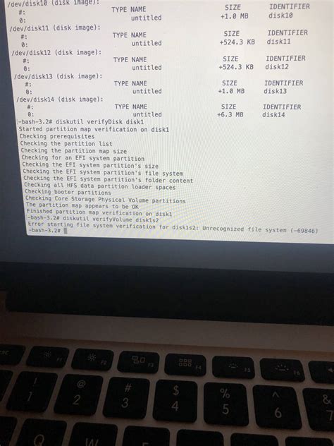 disk utility cannot use diskutil verifyvolume trying to boot back